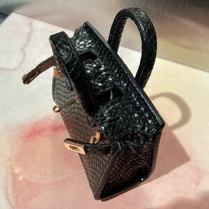 Handmade | Bags | Handmade Mini Brown Python Snakeskin Birkin Airpods ...